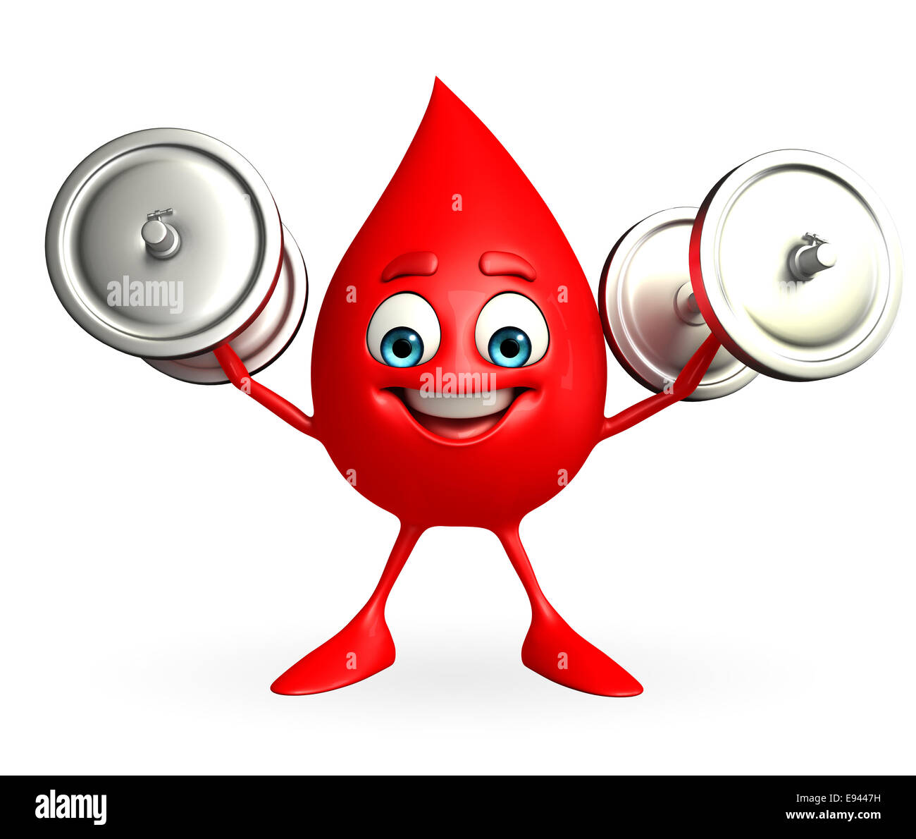 Cartoni animati della goccia di sangue con manubri Foto stock - Alamy