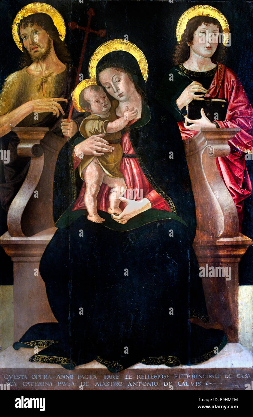 La Vergine e il Bambino Giovanni il Battista e San Giovanni Evangelista da Antoniazzo Romano ...