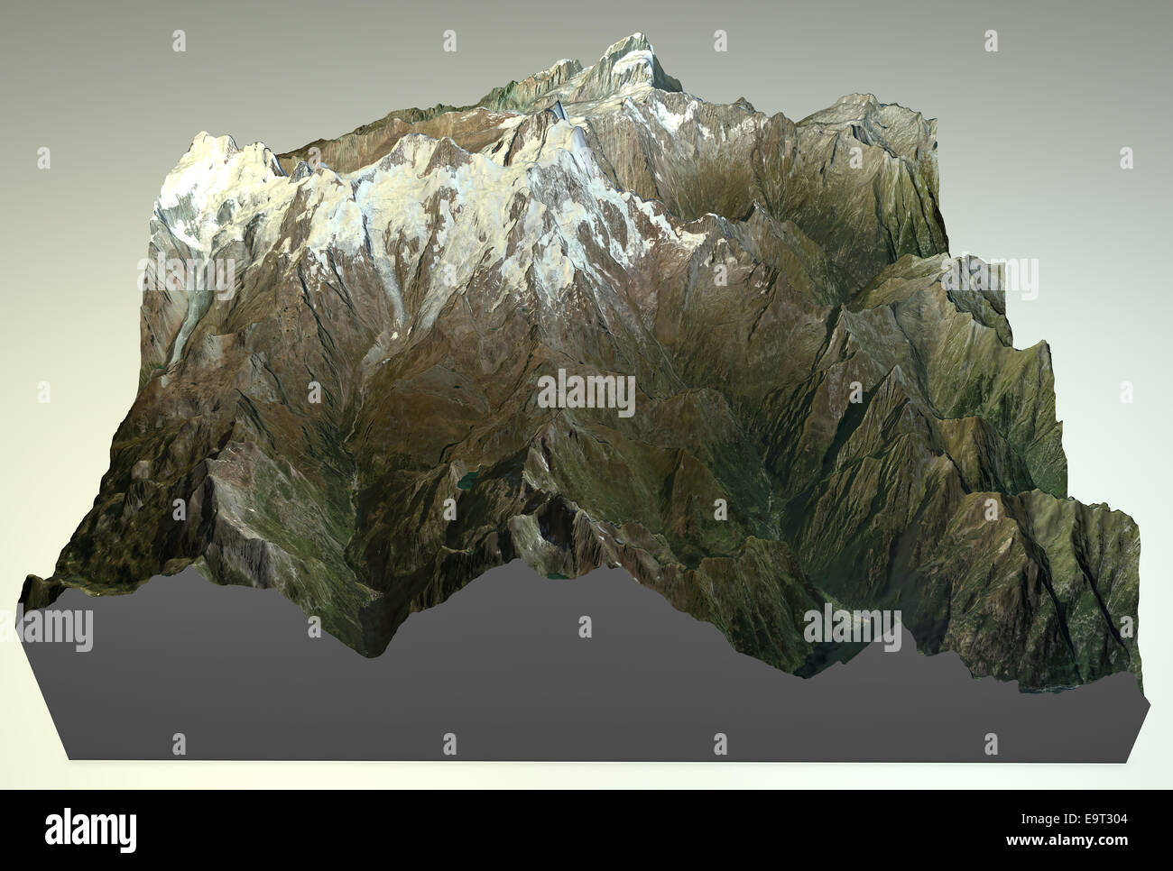 Mappa Vista aerea del Monte Rosa, le immagini sono arredate dalla NASA ...