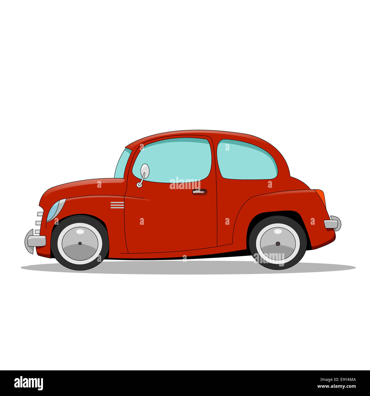 Cartoon vecchia auto rossa illustrazione vettoriale Foto stock - Alamy