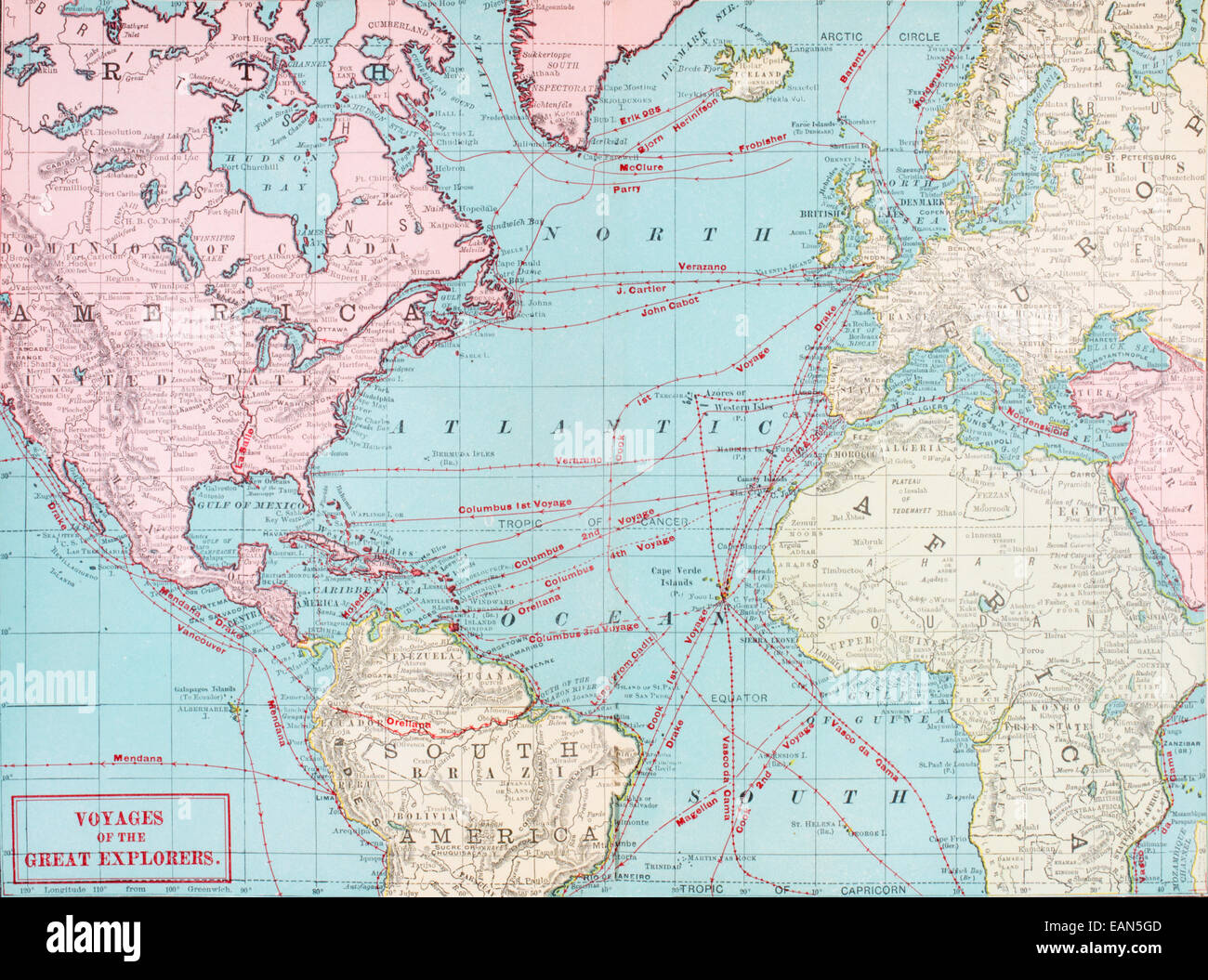 Atlantic ocean map routes immagini e fotografie stock ad alta ...