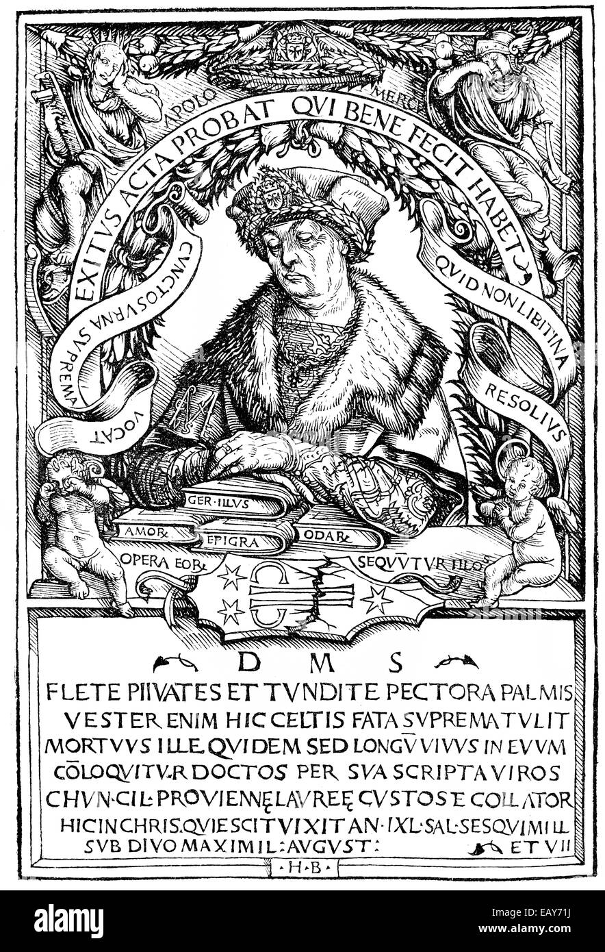 Conrad Celtis o Konrad Celtes o Protucius, 1459 - 1508, un tedesco ...