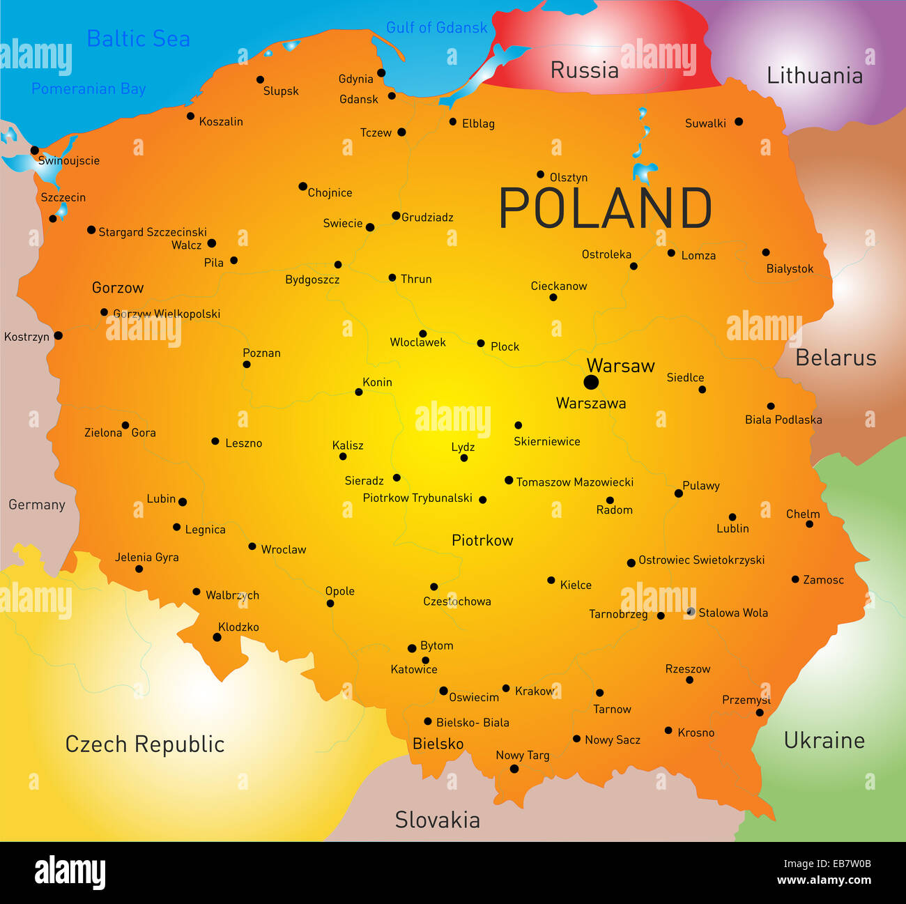 Mappa della polonia katowice immagini e fotografie stock ad alta ...