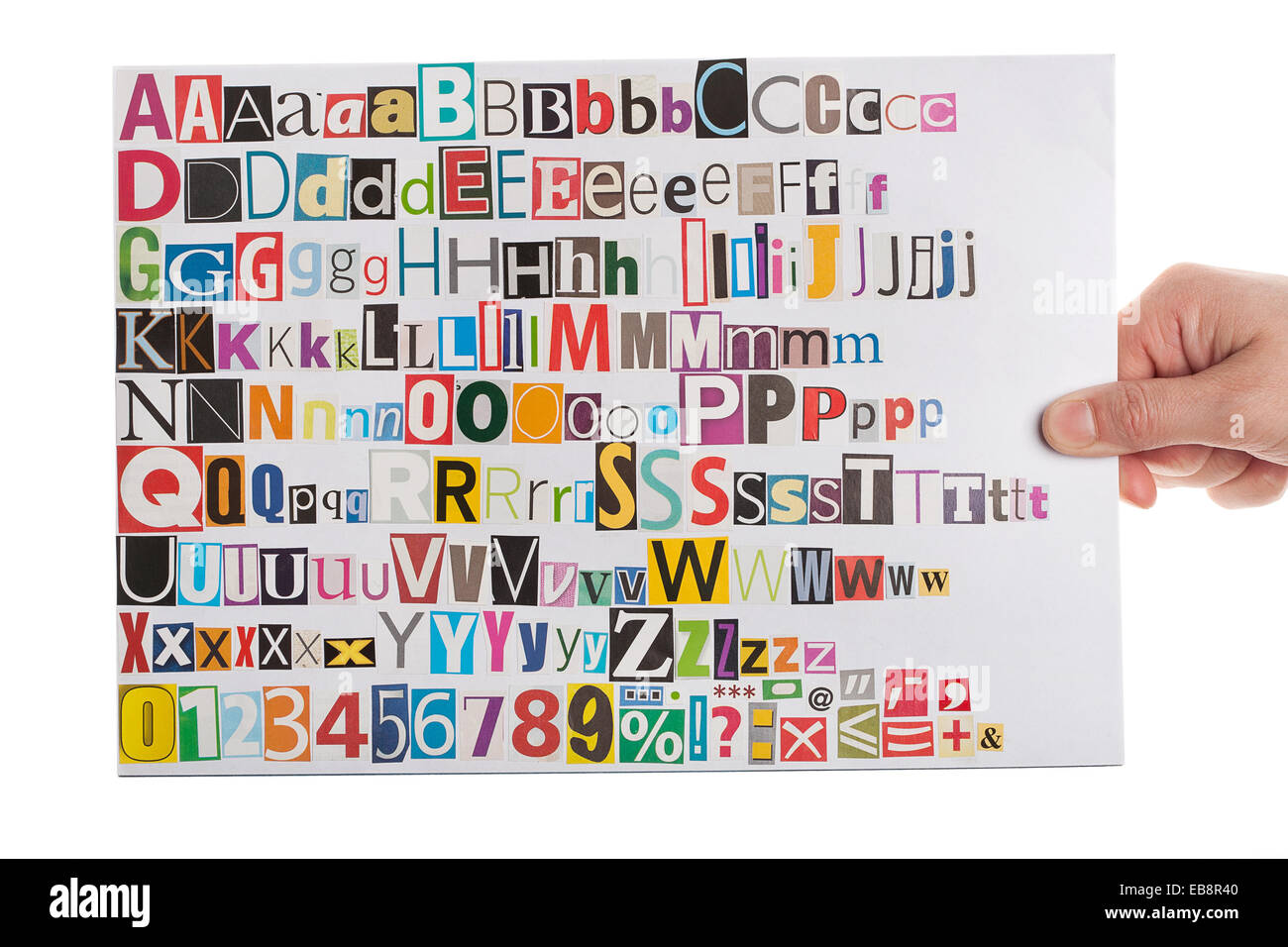 Newspaper magazine alphabet letters numbers immagini e fotografie stock ...