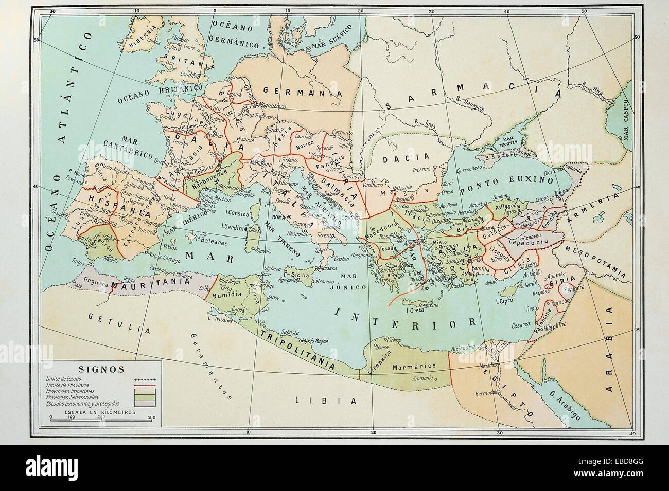 Mapa antiguo del imperio romano immagini e fotografie stock ad alta ...