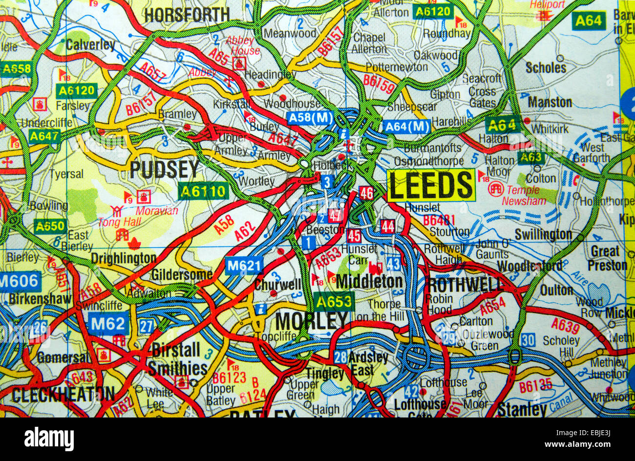 Road map leeds yorkshire england immagini e fotografie stock ad alta ...
