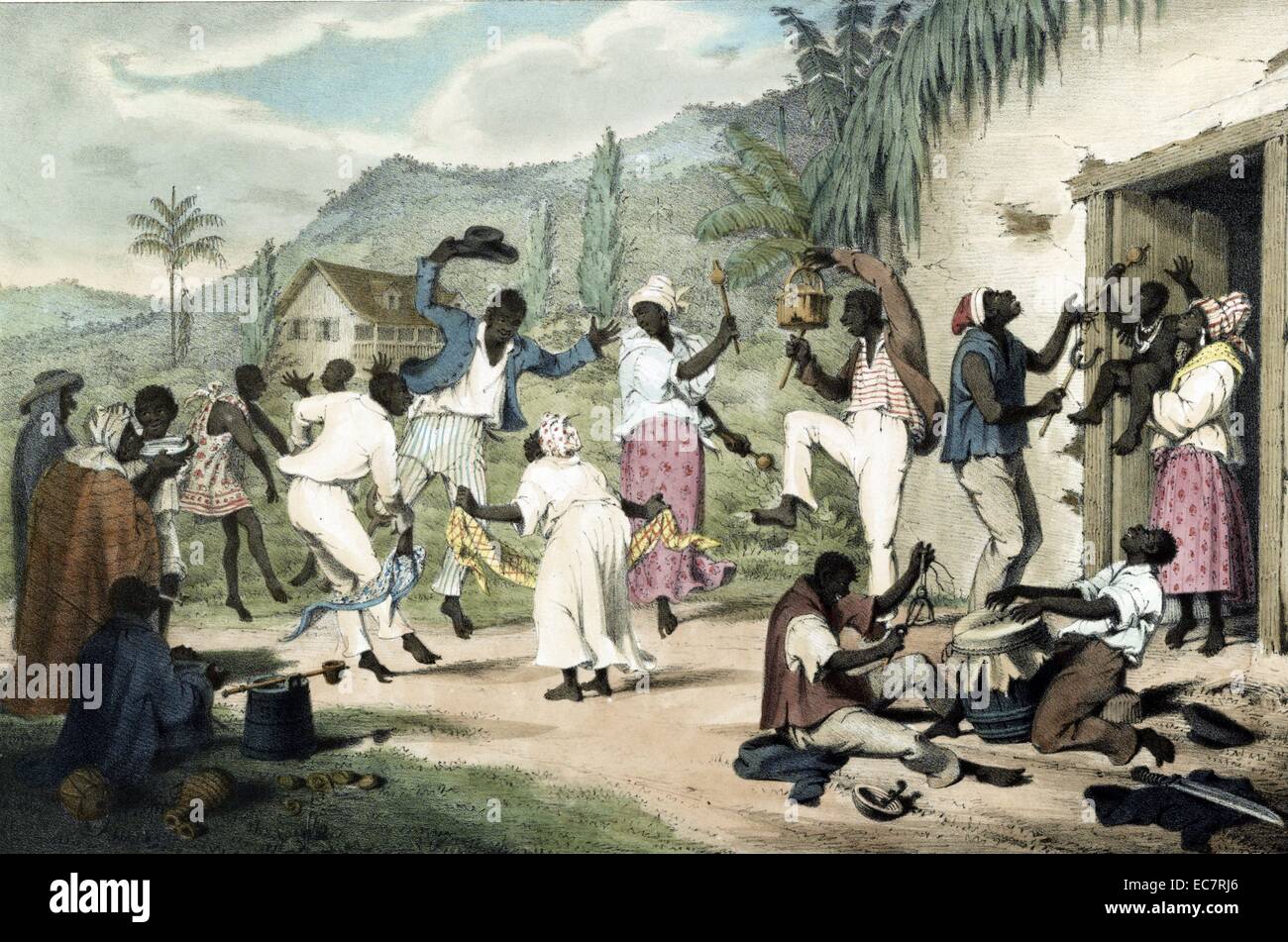 African ex-danza slave da Richard Bridgens; artista. Dipinto fra il ...