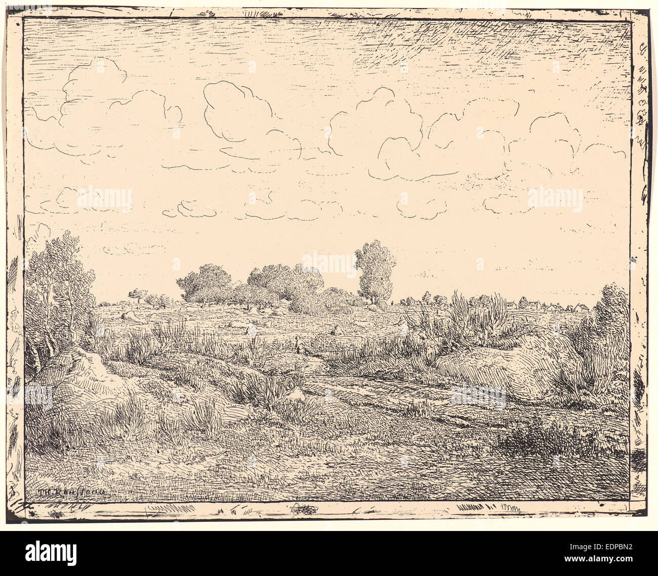 Théodore Rousseau (francese, 1812 - 1867). Le Plaine de la Plante un ...