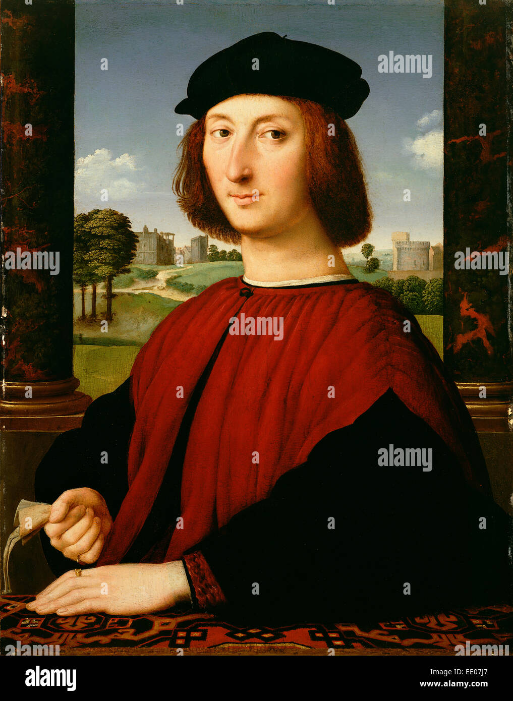 Ritratto Di Un Giovane Uomo In Rosso Cerchio Di Raffaello Raffaello