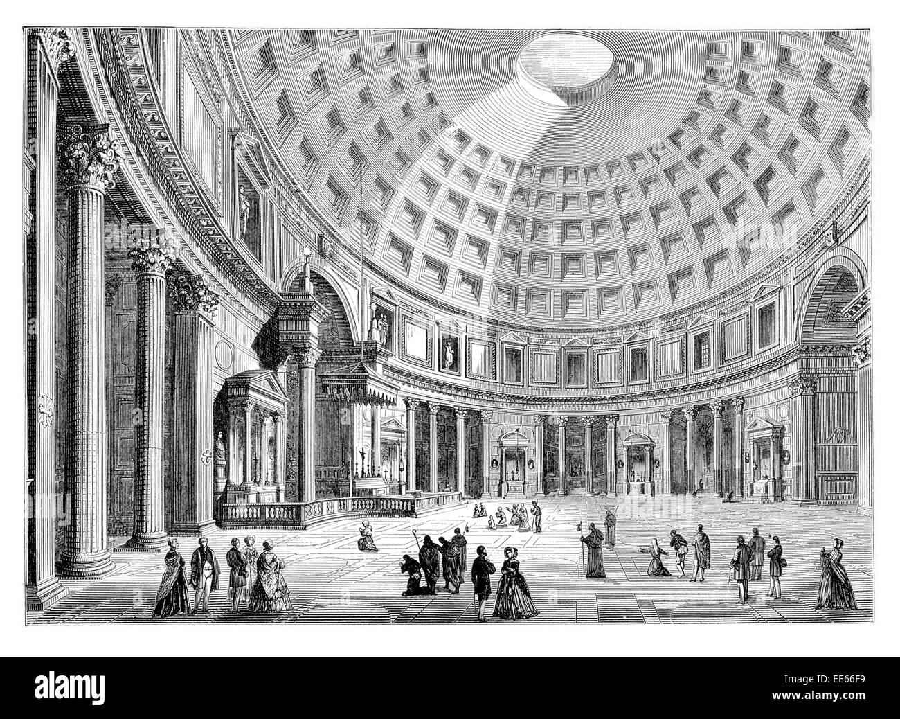 Pantheon Roma Italia portico in cemento romano dome Piazza della ...