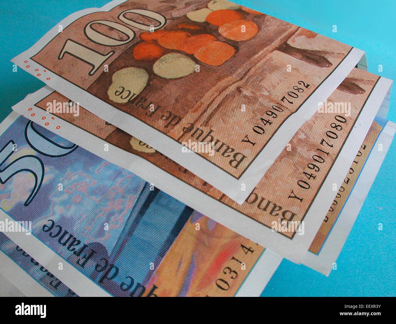 Currency banknotes france francs immagini e fotografie stock ad alta ...