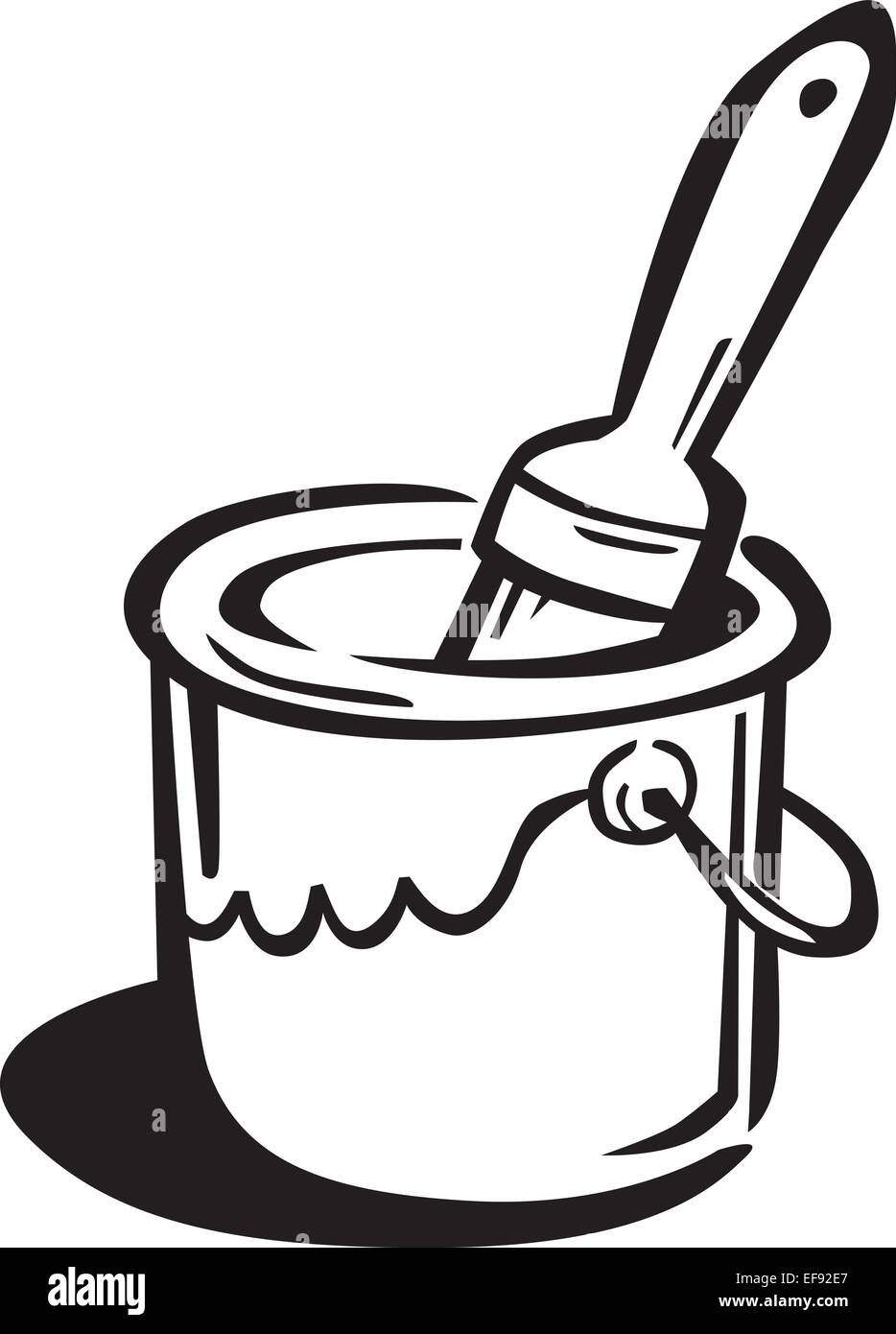 Un pennello in un barattolo di vernice Immagine e Vettoriale - Alamy