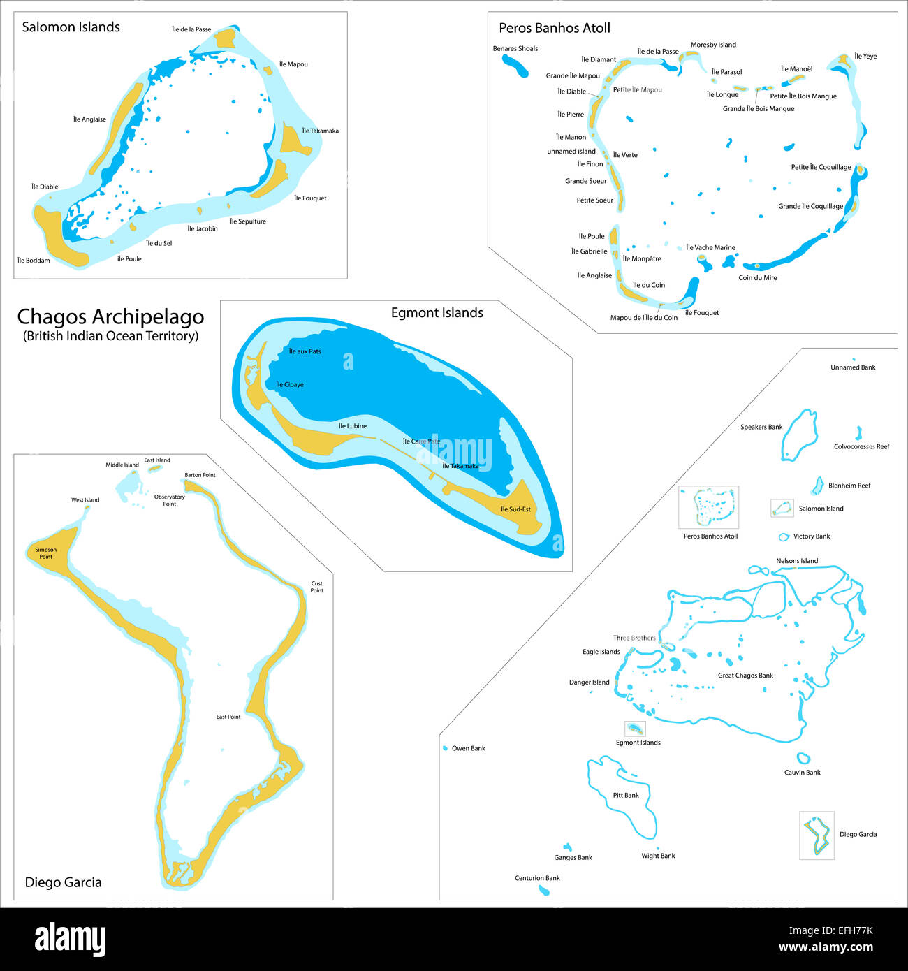 Arcipelago delle Chagos mappa Foto stock - Alamy