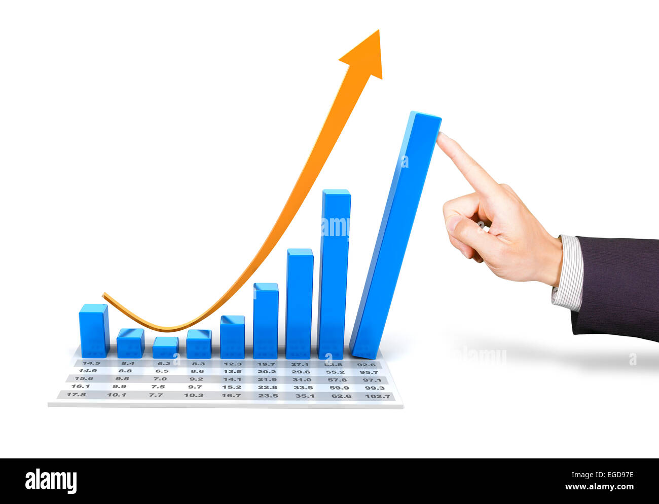 Analyzing bar graph and chart immagini e fotografie stock ad alta ...