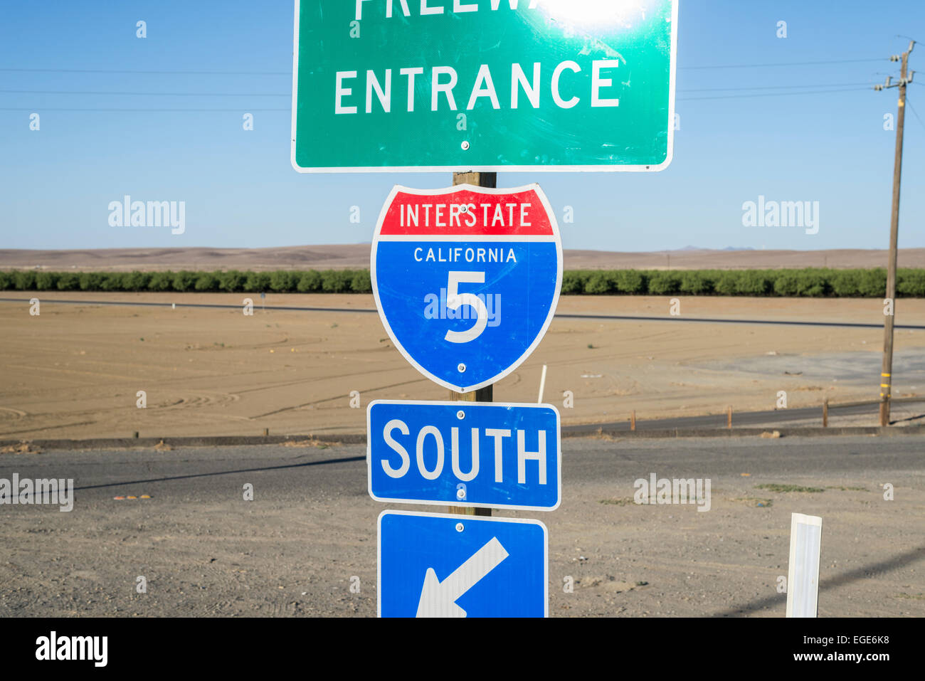 California road sign autostrada interstatale direzione segnaletica ...