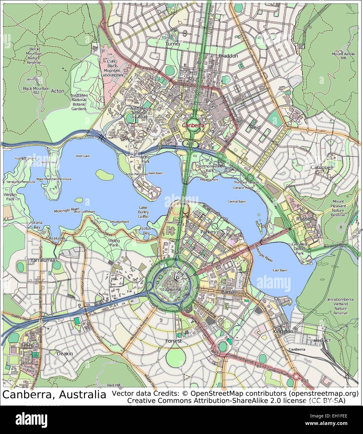 Mappa Di Canberra Immagini e Fotos Stock - Alamy