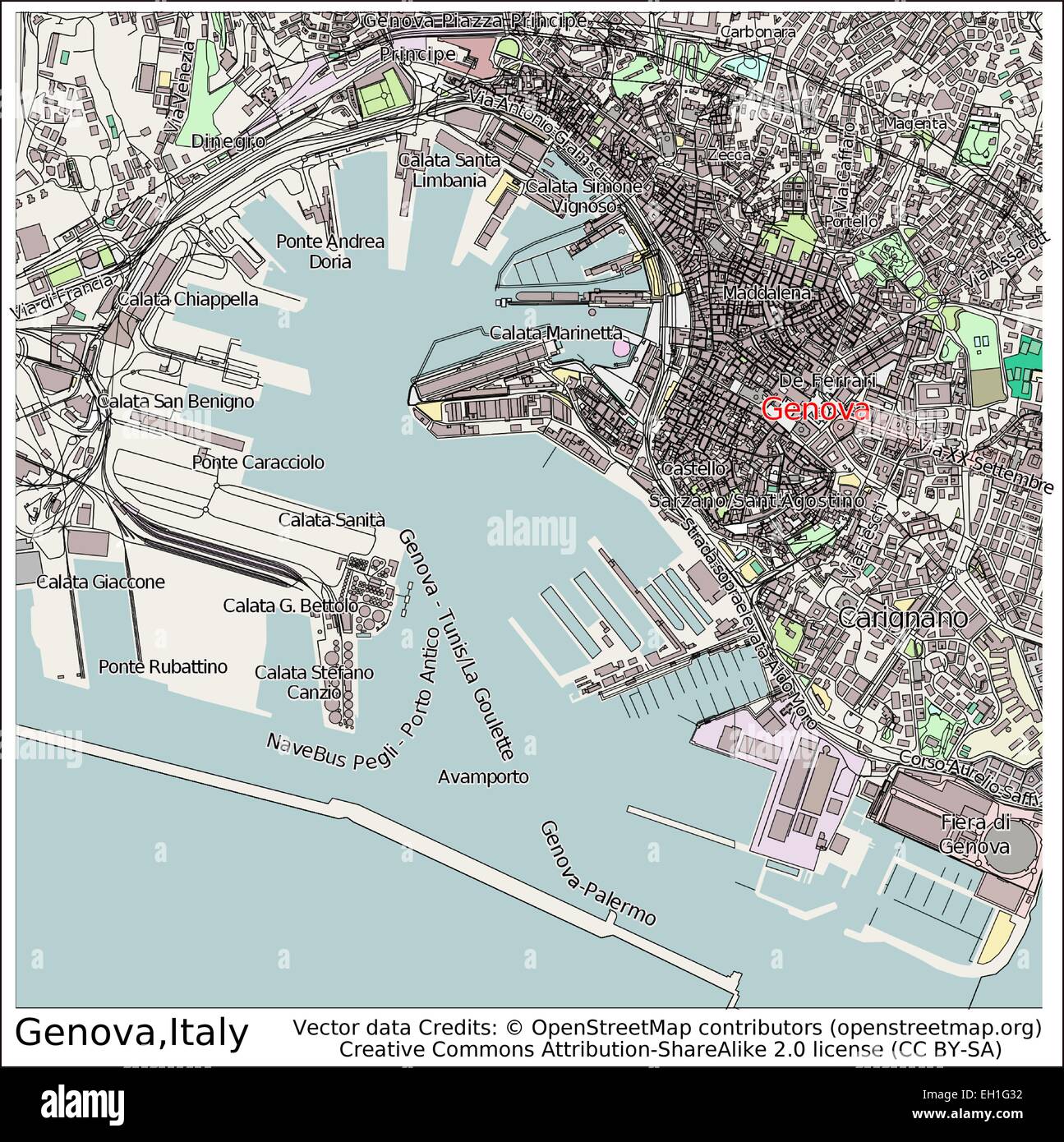 Mappa Di Genova Italia Immagini e Fotos Stock - Alamy