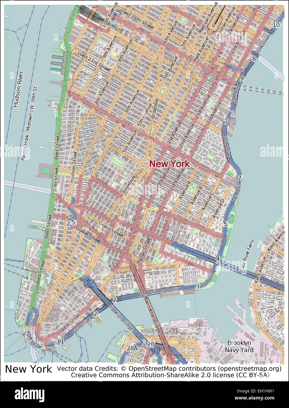 Mappa manhattan Immagini e Fotos Stock - Alamy