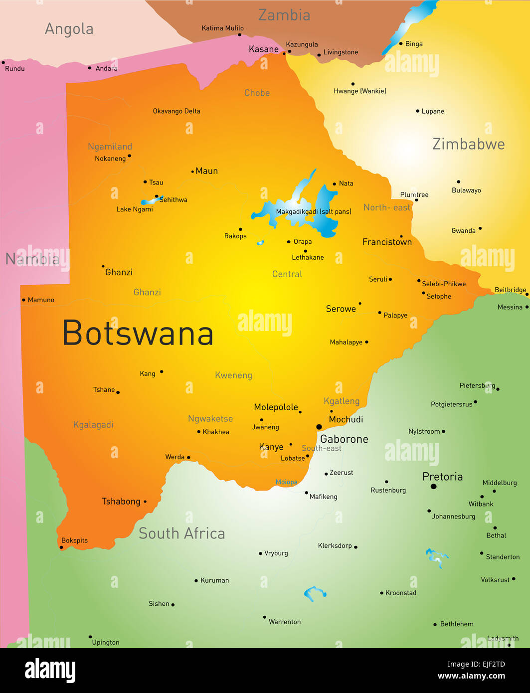 Namibia botswana africa map immagini e fotografie stock ad alta ...