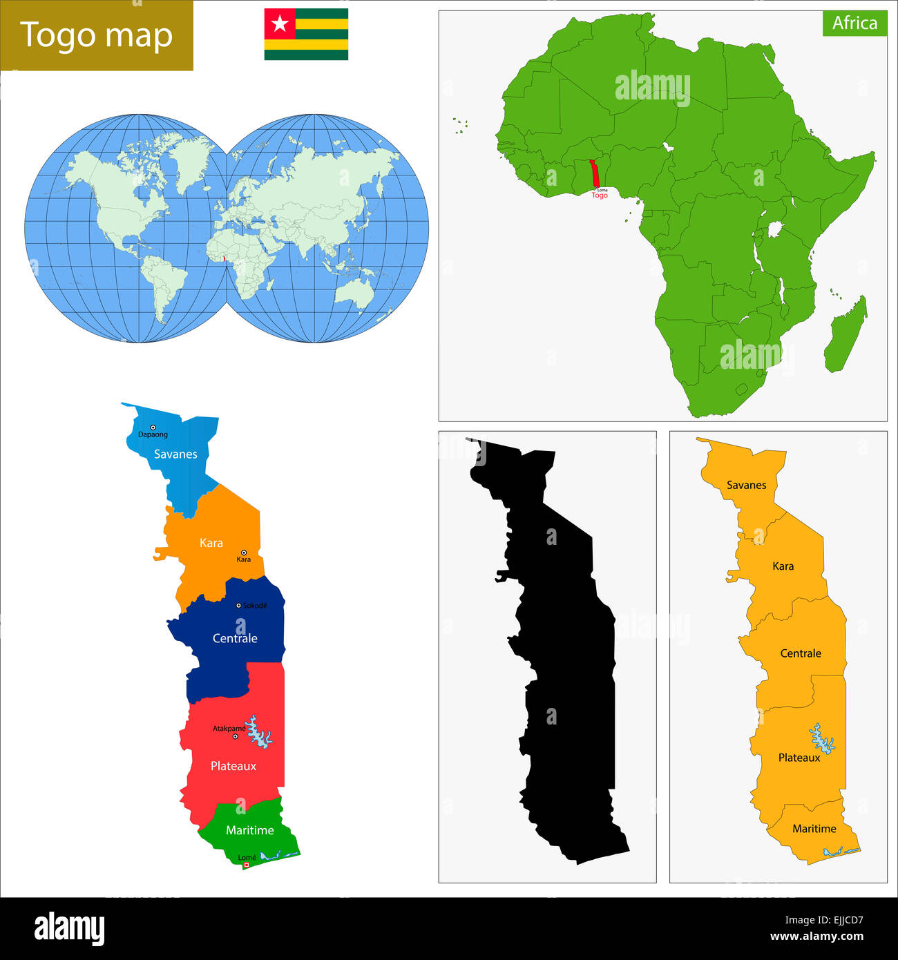 Mappa togo immagini e fotografie stock ad alta risoluzione - Alamy