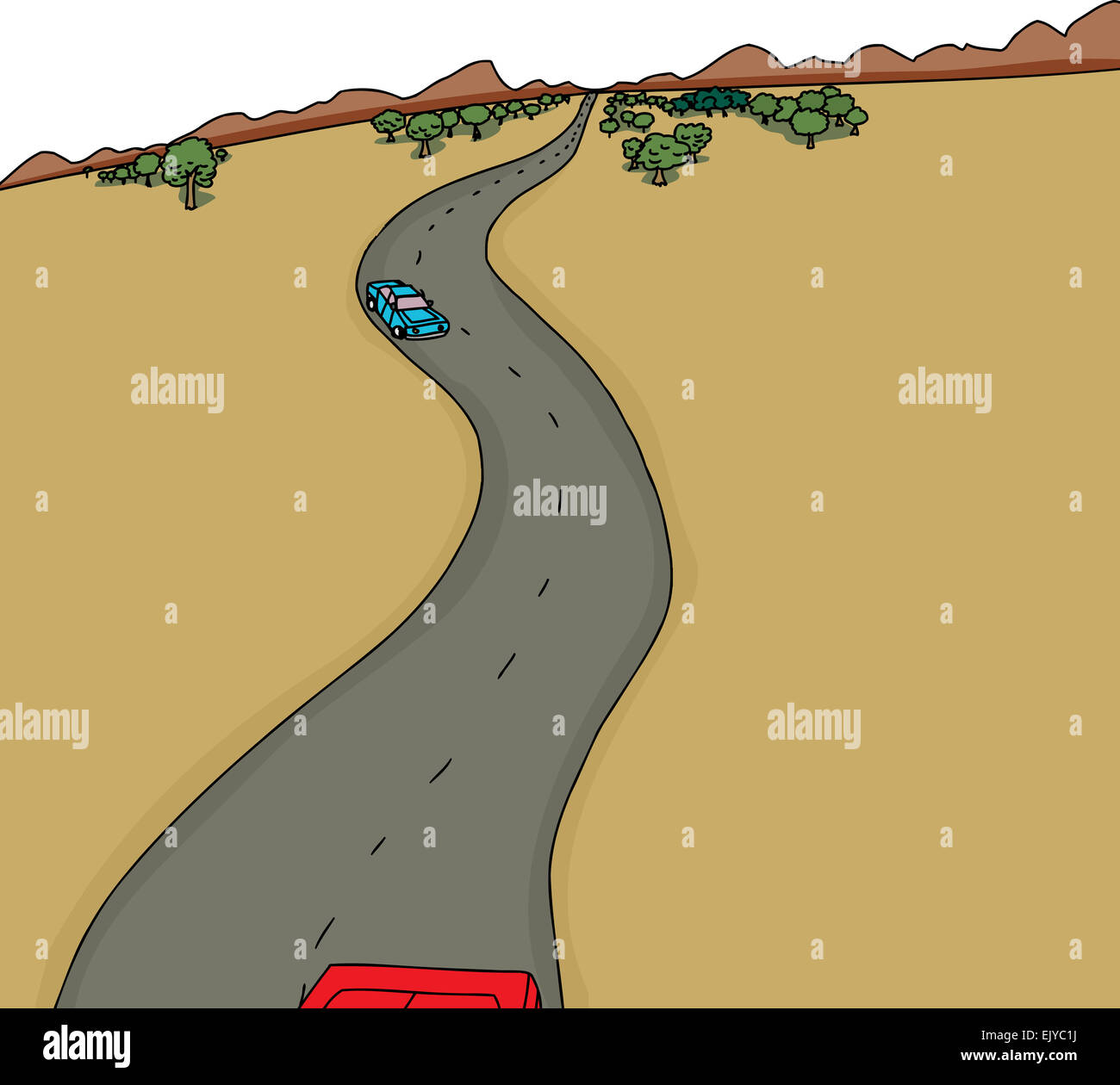 Hand drawn cartoon winding road immagini e fotografie stock ad alta ...