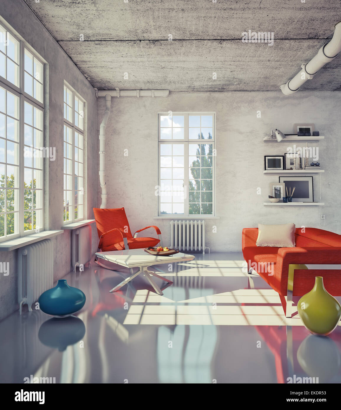 Interni moderni loft immagini e fotografie stock ad alta risoluzione ...