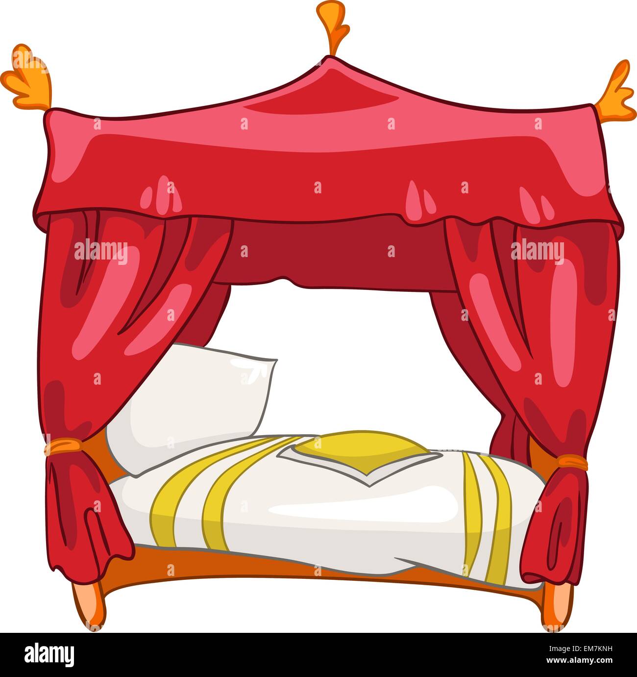 Bed furniture cartoon illustration Immagini Vettoriali Stock - Alamy