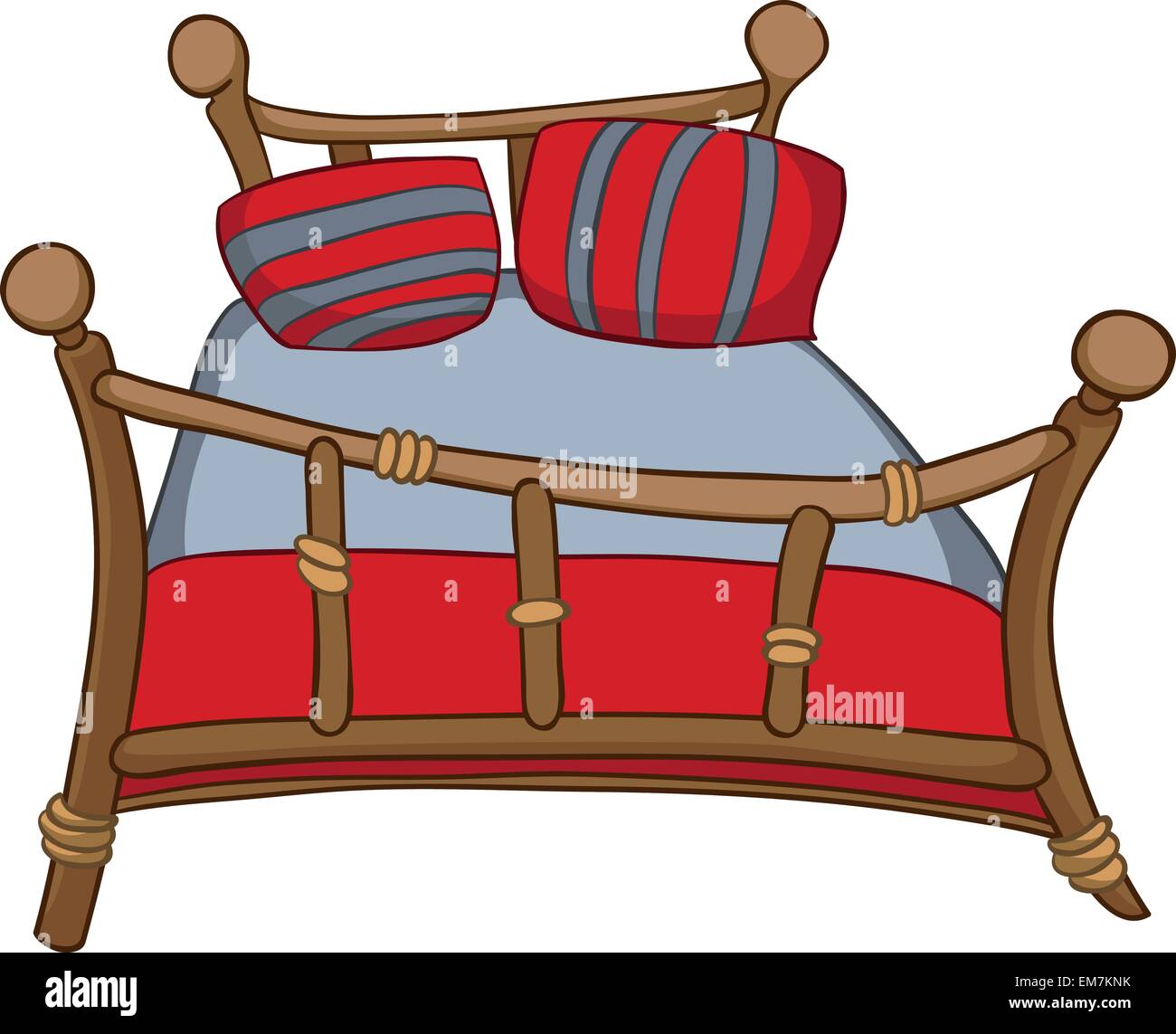Bed furniture cartoon illustration Immagini Vettoriali Stock - Alamy