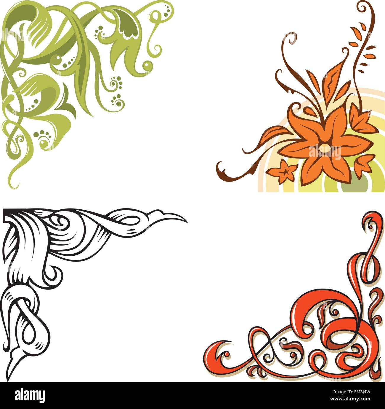 Disegni Di Bordi Decorativi Per Angoli Elementi Grafici Artistici
