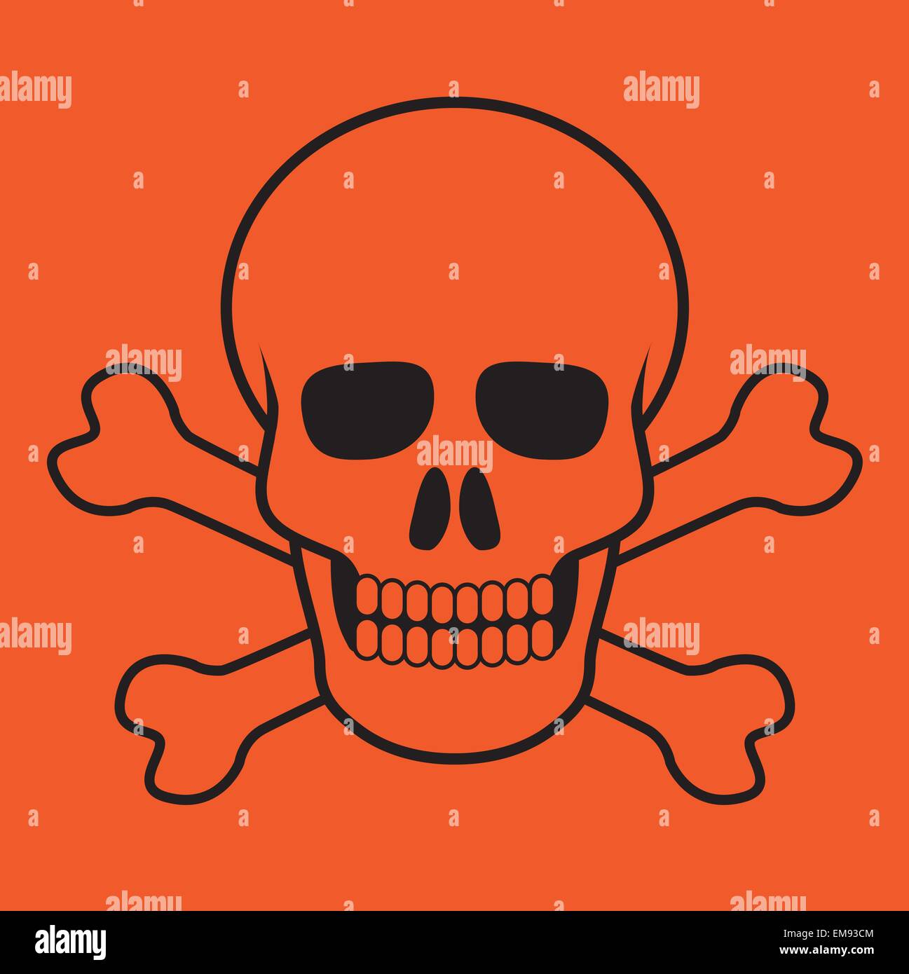 Simbolo del teschio e ossa Immagini Vettoriali Stock - Alamy