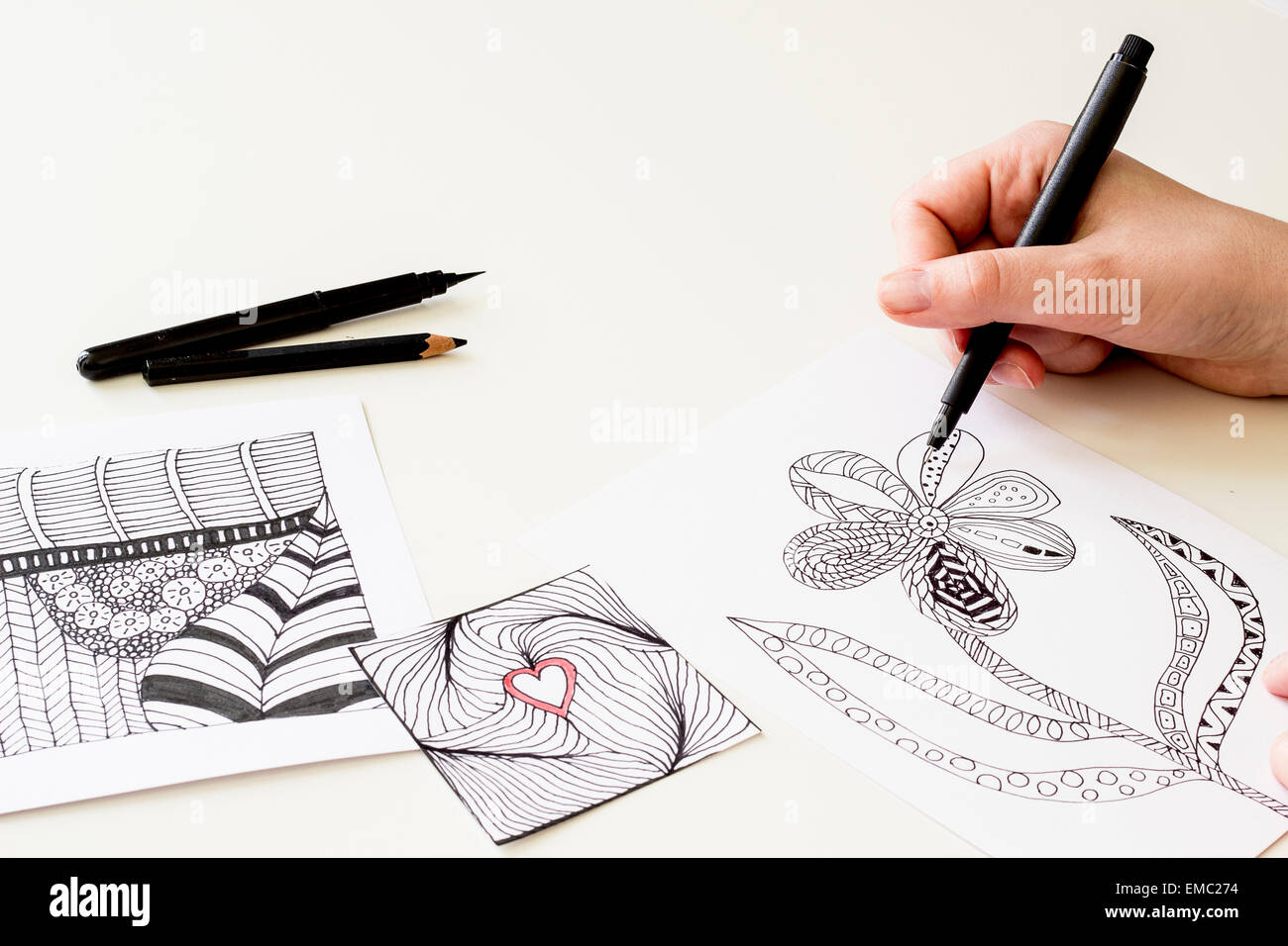 Disegno di zentangle immagini e fotografie stock ad alta risoluzione ...