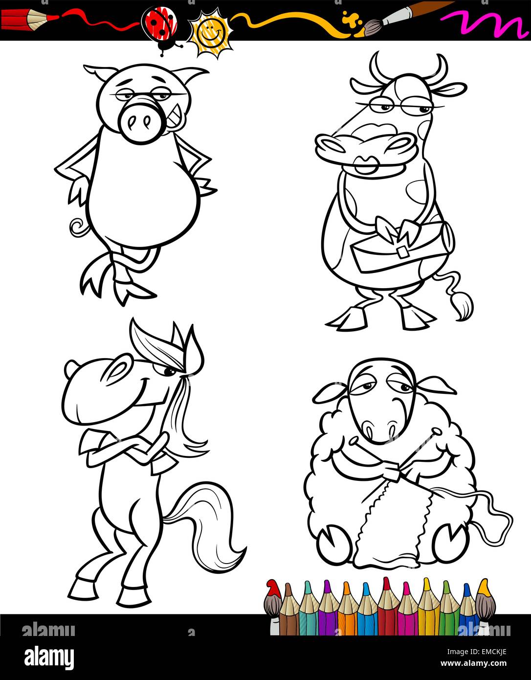 Farm sheep cartoon coloring book Immagini Vettoriali Stock - Pagina 2 ...