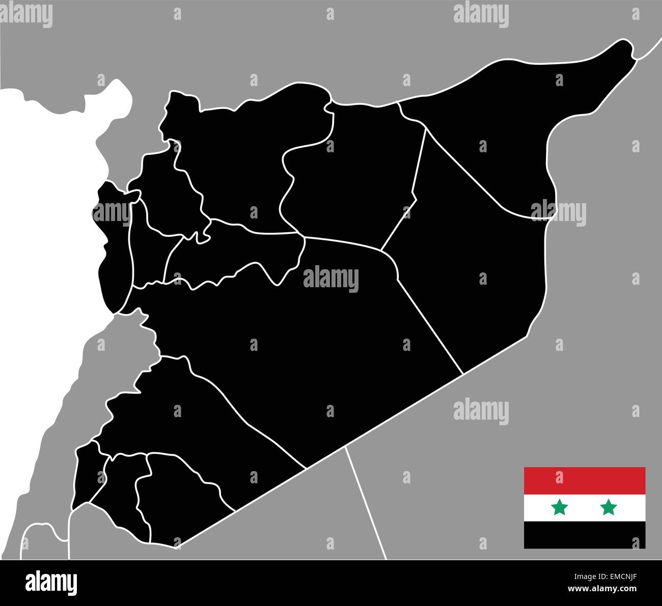 Vettore della mappa della siria immagini e fotografie stock ad alta ...
