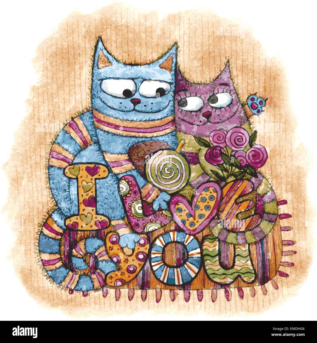 Gatti innamorati Immagini Vettoriali Stock - Alamy