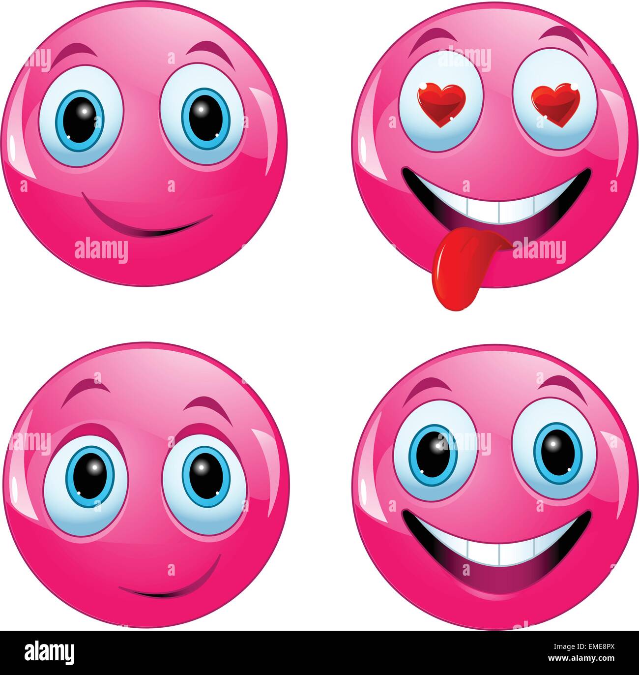 Smiley emoticon facial expression emotional Immagini Vettoriali Stock ...