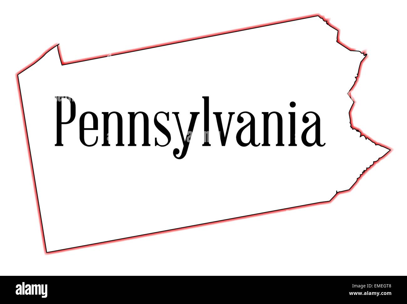 Mappa dello stato di pennsylvania Immagini Vettoriali Stock - Alamy