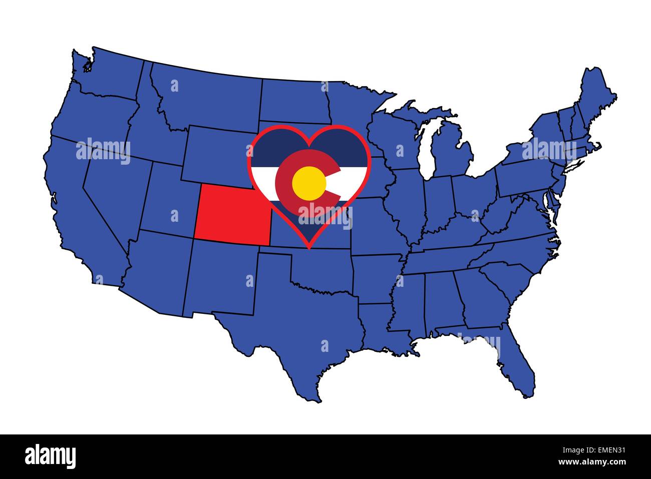 Mappa di colorado Immagini Vettoriali Stock - Alamy
