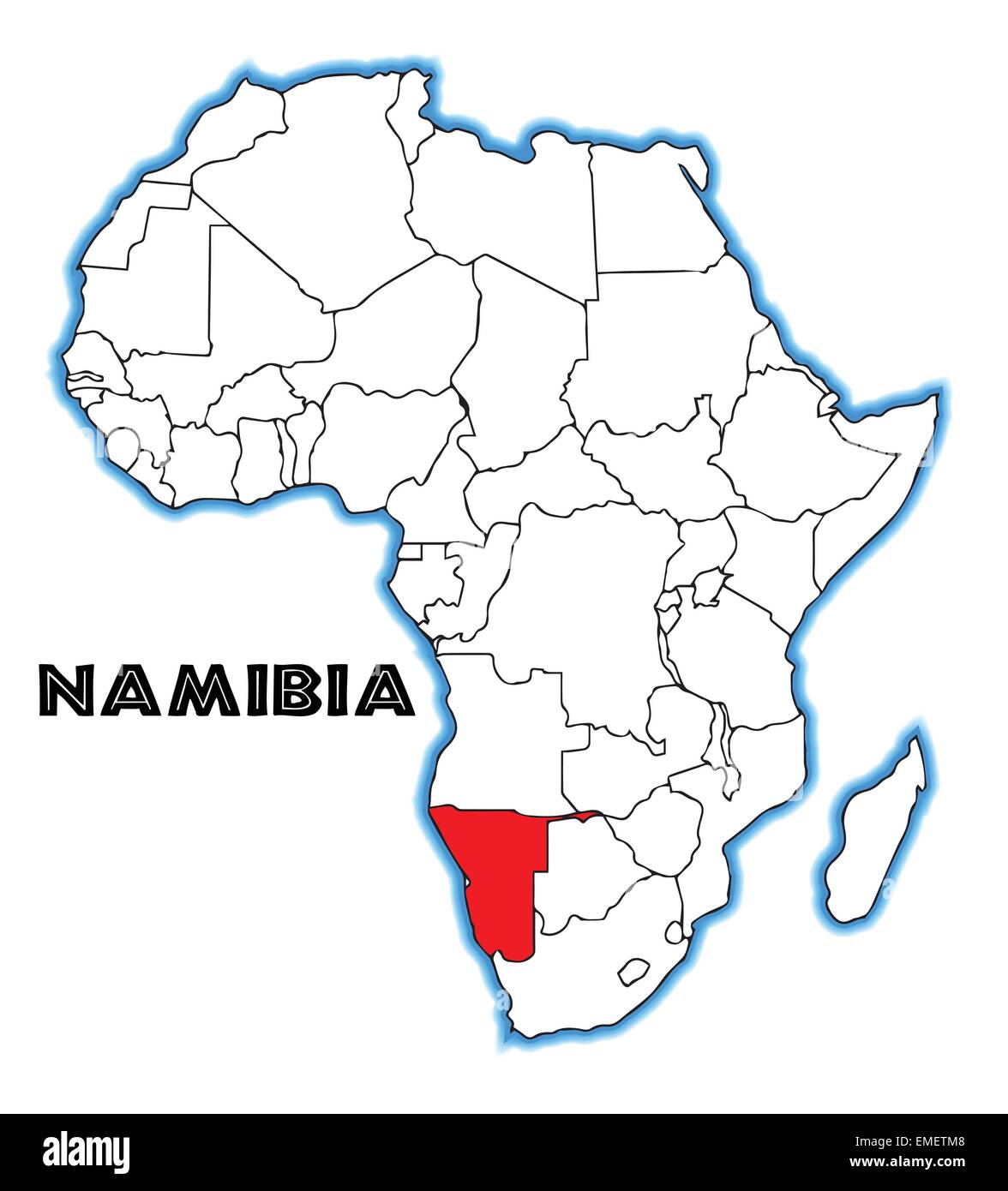 Mappa della namibia Immagini Vettoriali Stock - Alamy