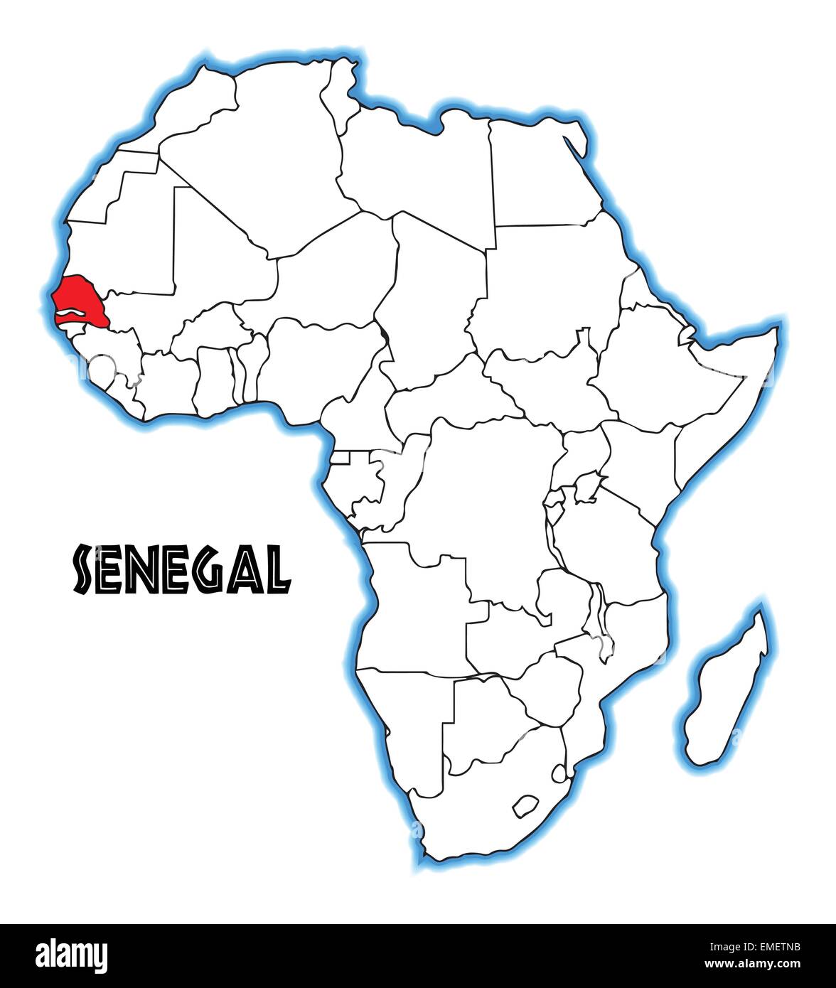 Map of senegal Immagini Vettoriali Stock - Alamy
