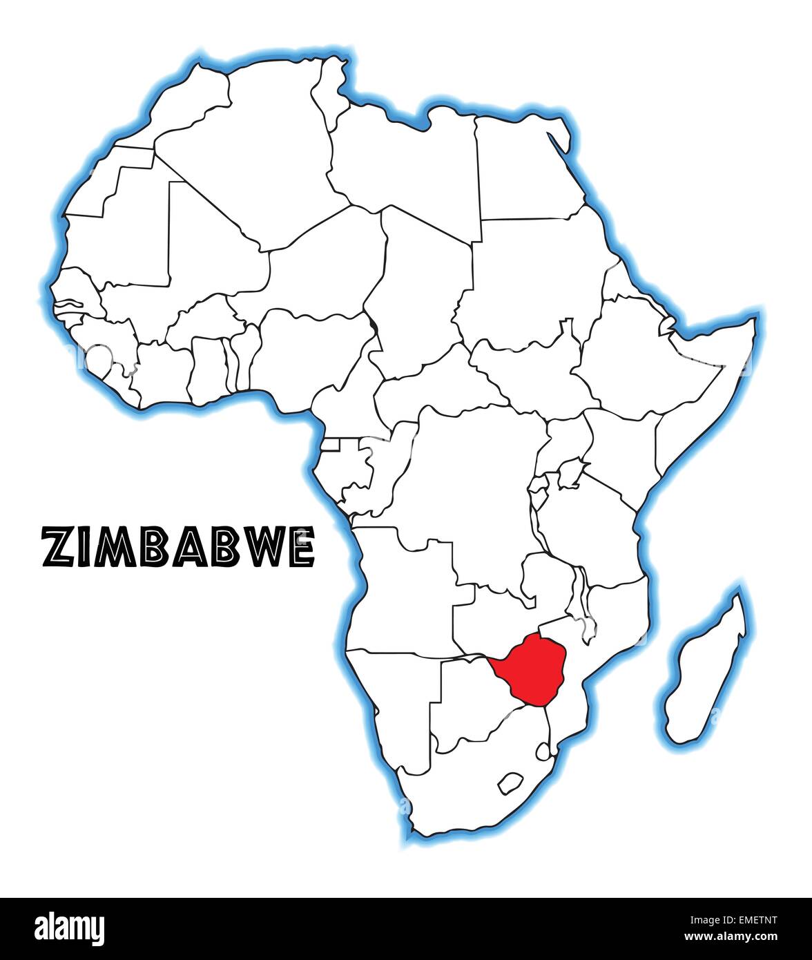 Mappa dello zimbabwe Immagini Vettoriali Stock - Alamy