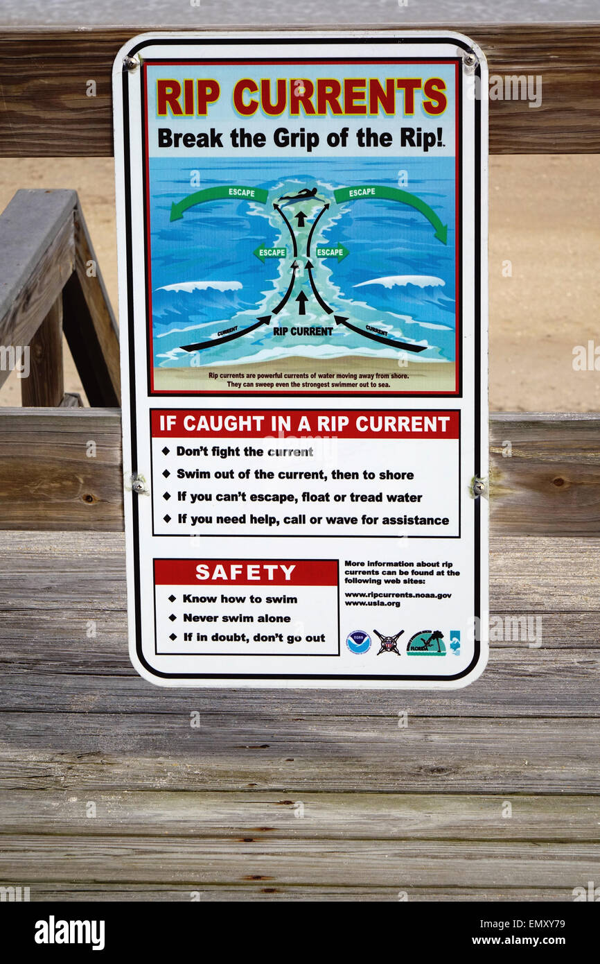 Rip currents warning sign ocean immagini e fotografie stock ad alta ...