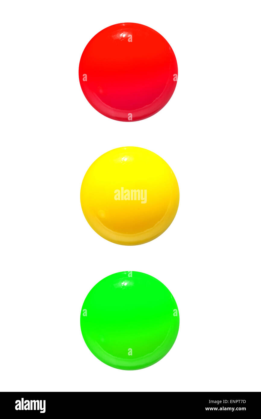 Semaforo rosso icona verde giallo su sfondo bianco Foto stock - Alamy