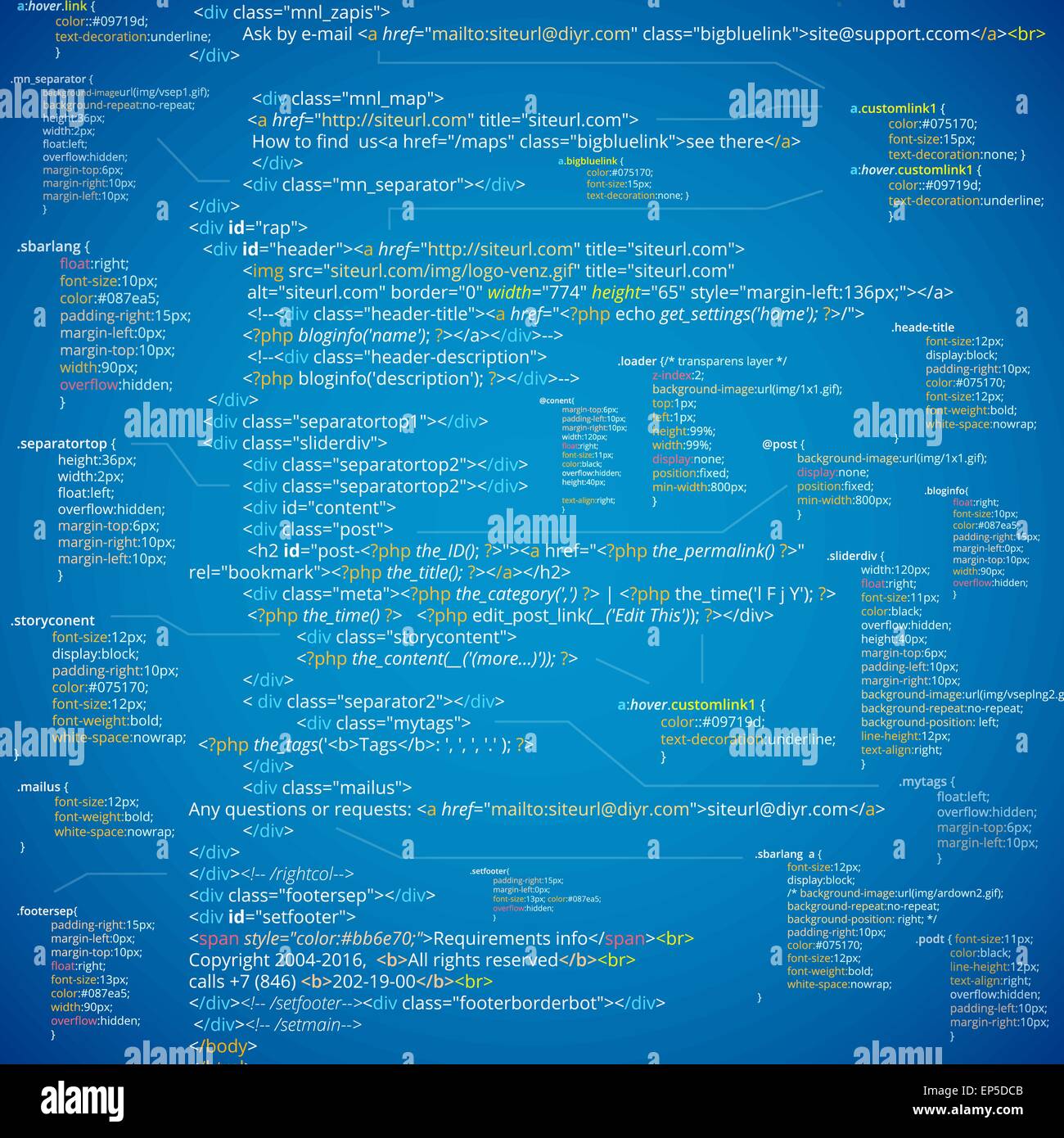 Programmazione di codifica html Immagini Vettoriali Stock - Alamy