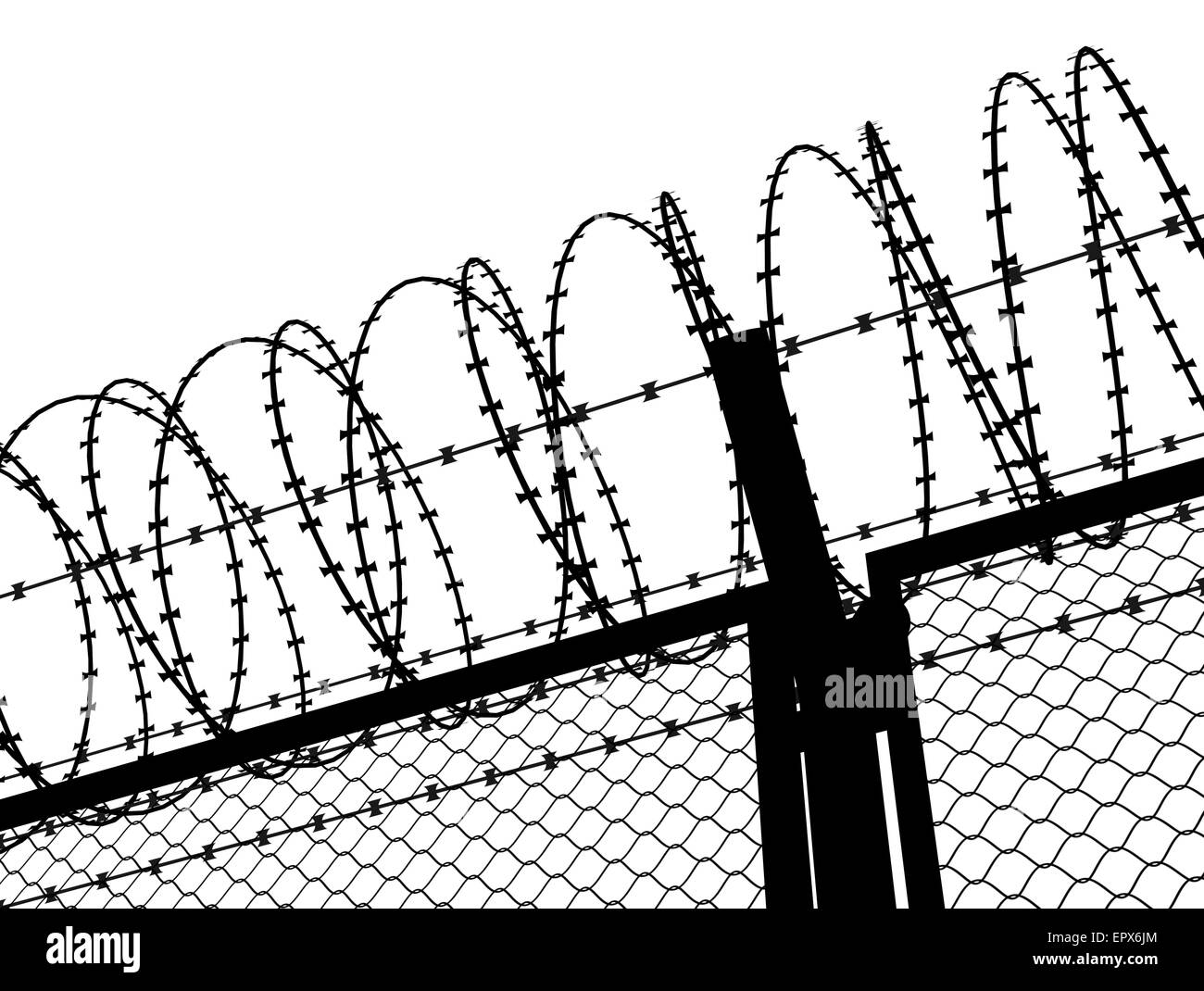 Recinzione filo spinato metallo Foto e Immagini Stock in Bianco e Nero ...