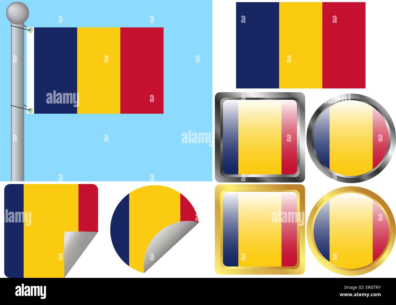 Bandiera ciad Immagini Vettoriali Stock - Alamy