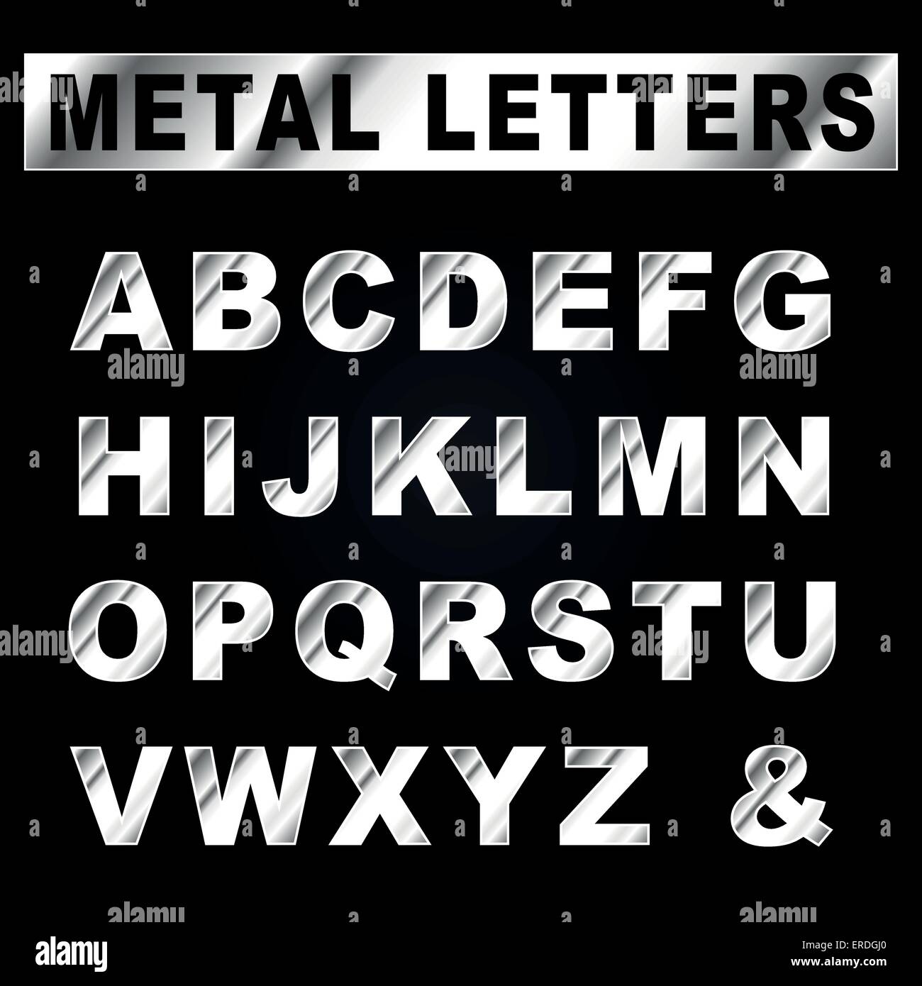 Alfabeto di metallo Immagini Vettoriali Stock - Alamy