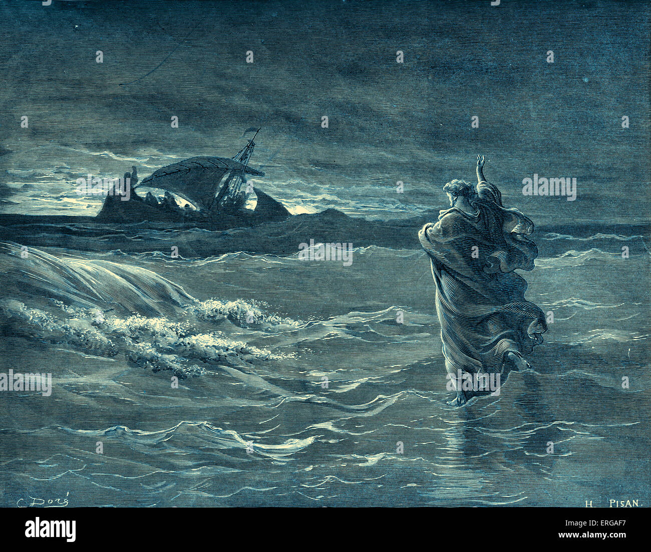 Gesù che camminava sul mare. I discepoli fila a mare e di "vedere Gesù ...