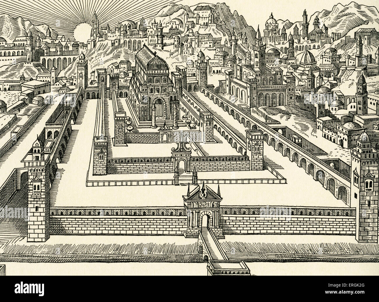 Il tempio di Gerusalemme. Disegno da Amsterdam Haggadah 1695. (Il ... Il tempio di Gerusalemme. Disegno da Amsterdam Haggadah 1695. (Il ...