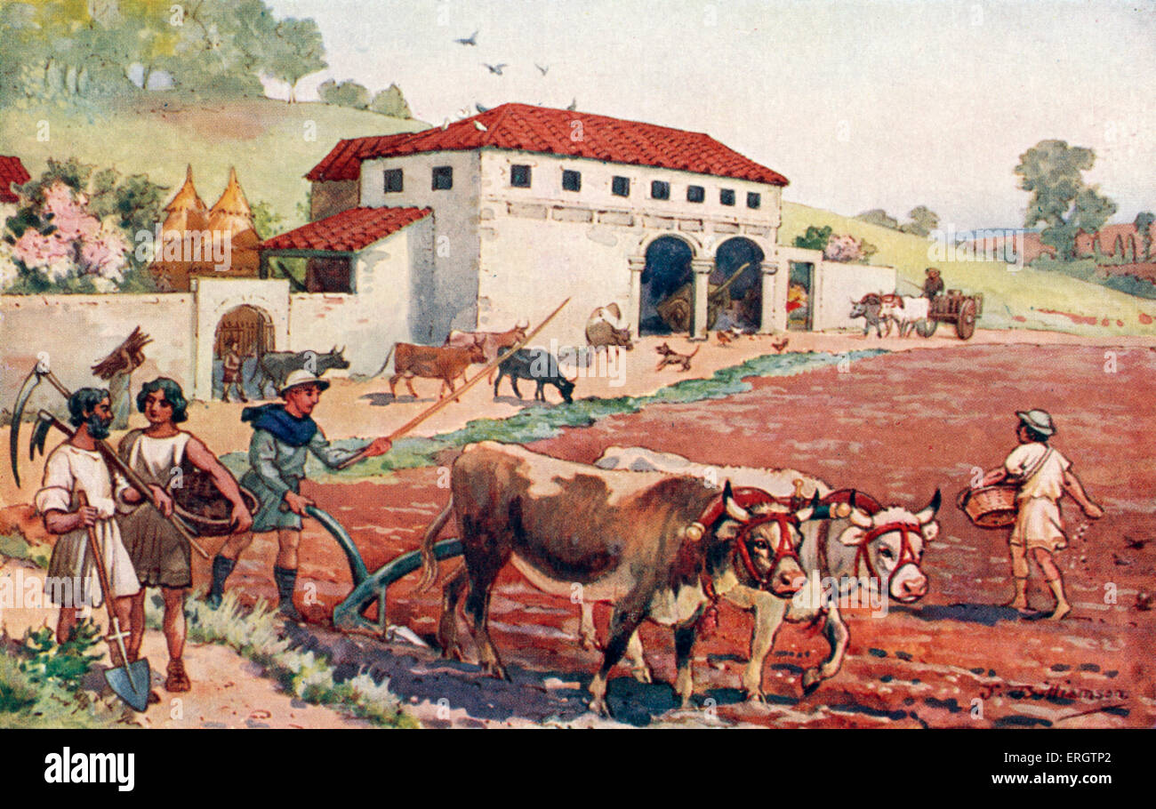 L'Impero Romano - contadini agricoltura e arare i campi. Romani ...