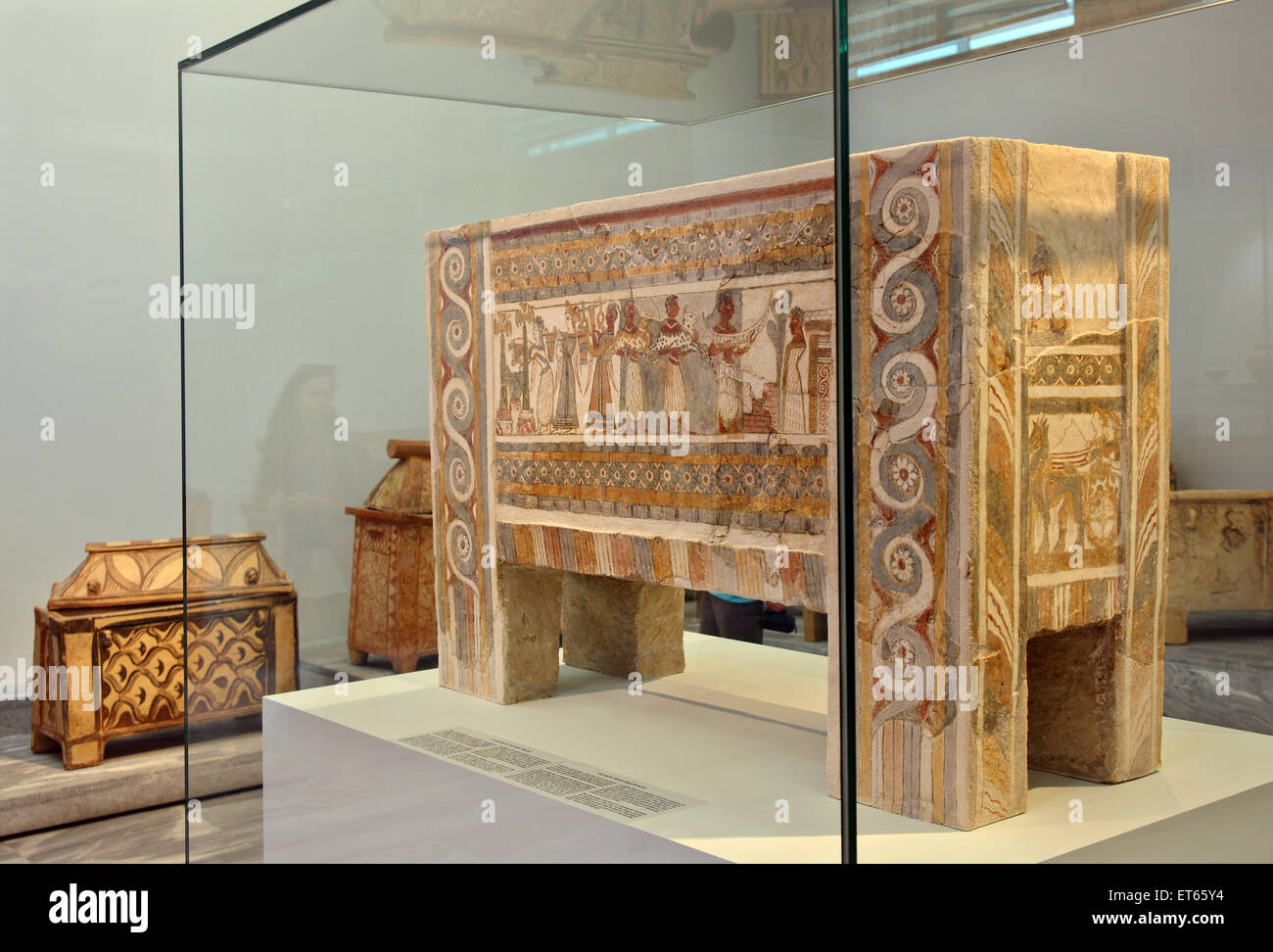 La Hagia Triada sarcofago nel Museo Archeologico di Heraklion, Creta ...